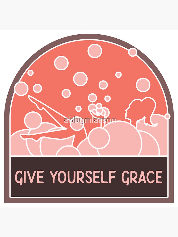 "Give Yourself Grace Badge" Sticker for Sale by abbymlarson | Redbubble