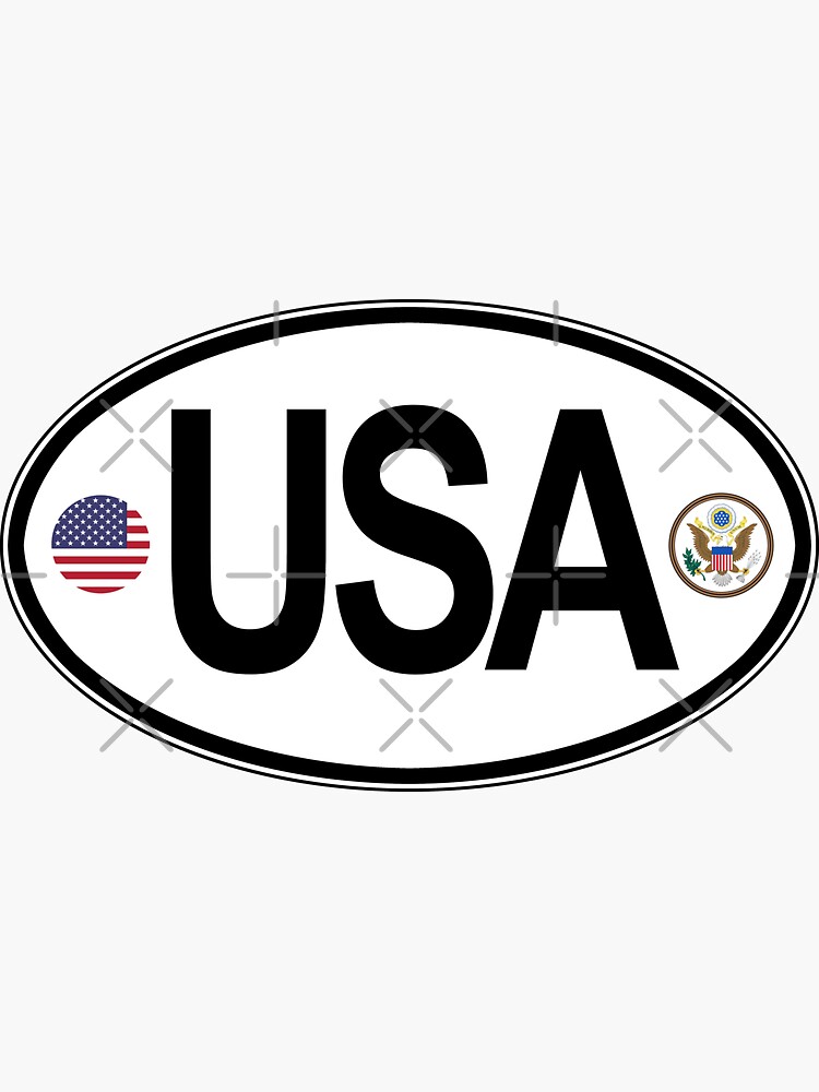 "United States Oval Country Code Decal" Sticker for Sale by rogue ...