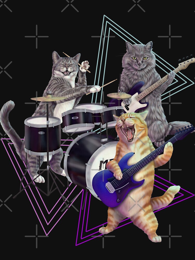"Cat band- Rock band kitties playing the bass, electric guitar, and ...