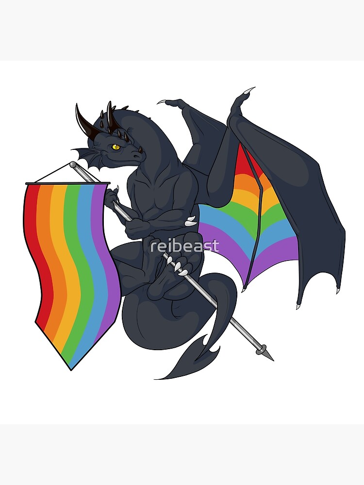 Póster «Dragones del orgullo - bandera del arcoiris» de reibeast | Redbubble