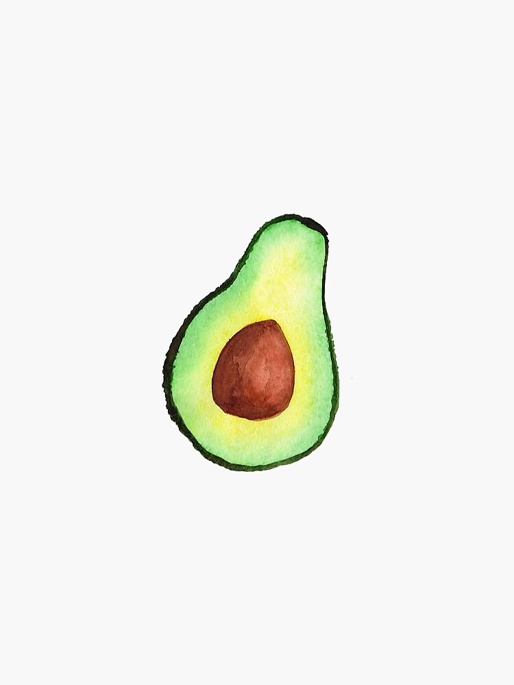 "Avocado Watercolor " Sticker for Sale by Gaell | Redbubble