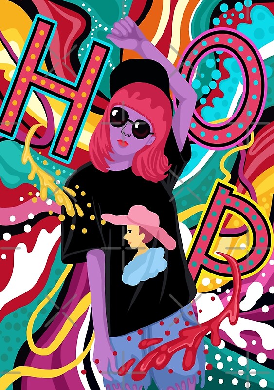 "Flowing Color Hip Hop Girl" by leen12 | Redbubble