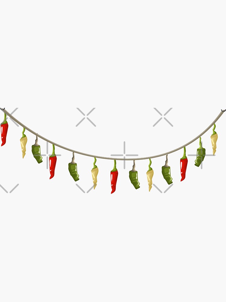 "Chilli Pepper Chain" Sticker for Sale by azule1 | Redbubble