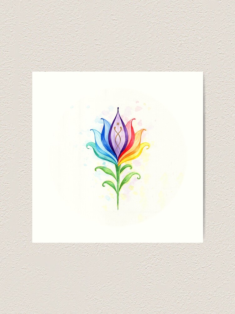 "Lotus Flower 7 Colors Chakras " Art Print for Sale by MandalaSoul ...
