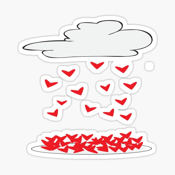 "Rain Hearts" Sticker for Sale by AnisosPteron | Redbubble