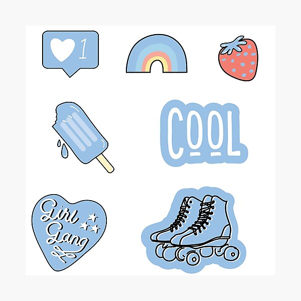 "Light Blue Sticker Pack" Photographic Print for Sale by The-Goods ...