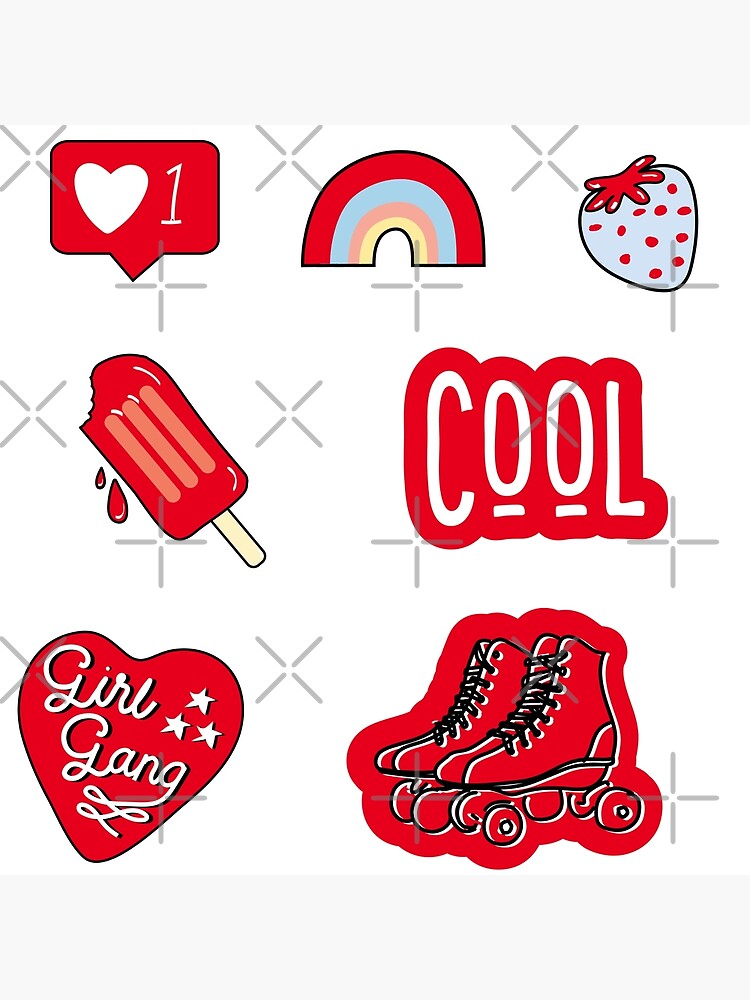 "Red Sticker Pack" Poster by The-Goods | Redbubble