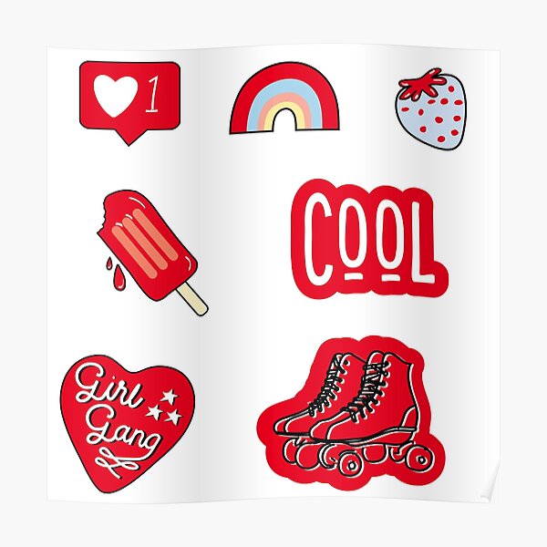 "Red Sticker Pack" Poster by The-Goods | Redbubble