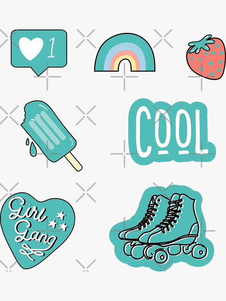 "Teal Sticker Pack" Sticker for Sale by The-Goods | Redbubble