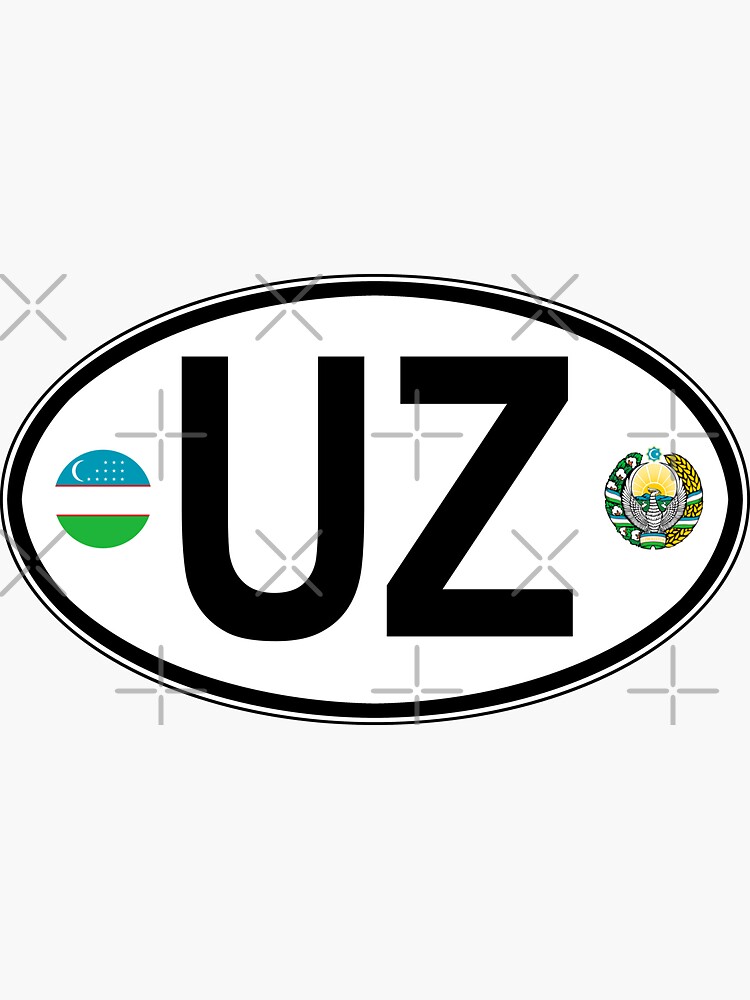 "Uzbekistan Oval Country Code Decal" Sticker for Sale by rogue-design ...