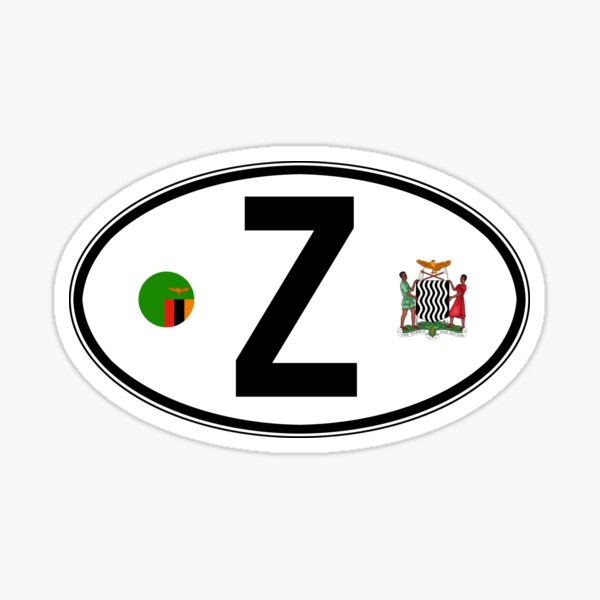 "Zambia Oval Country Code Decal" Sticker for Sale by rogue-design ...