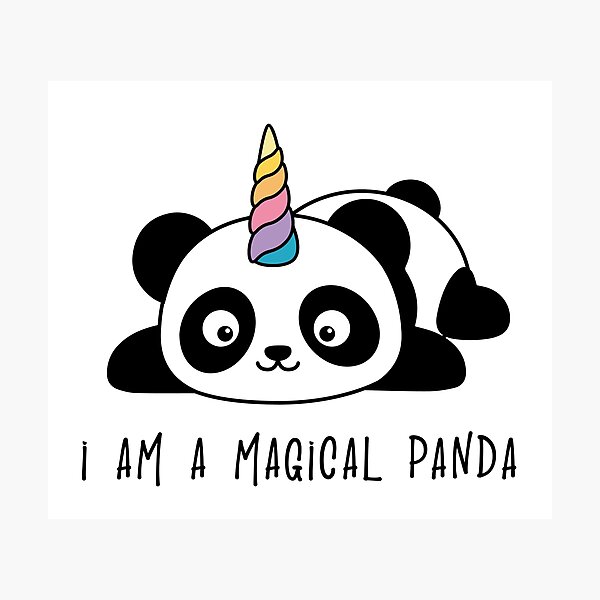 "Pandacorn a Magical Panda" Photographic Print by TiniePrints | Redbubble