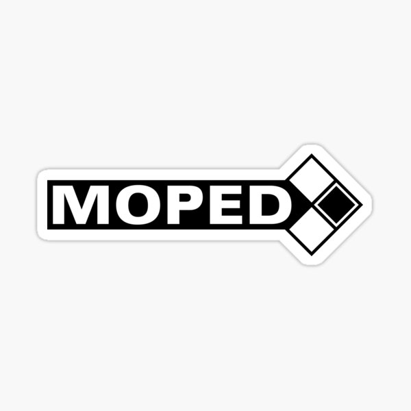 "Moped Logo (black)" Sticker by GetThatCar | Redbubble