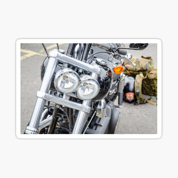 "Illustrative Editorial: Harley-Davidson Motorcycle Headlights" Sticker ...