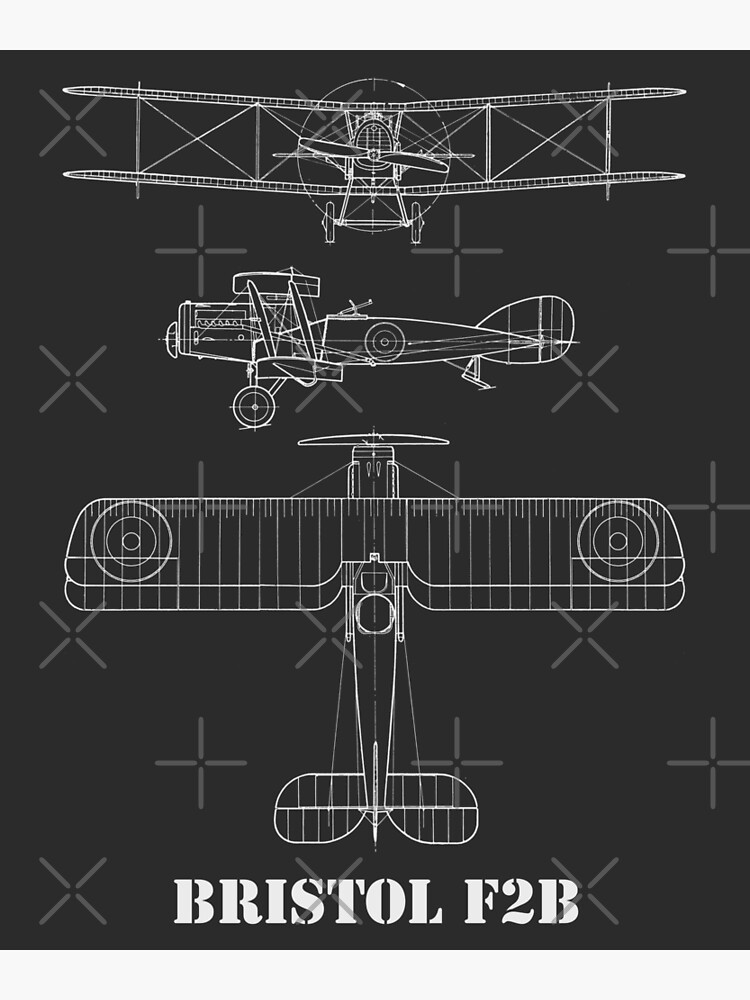 "Bristol F2B British Biplane Blueprint Cut Away" Poster for Sale by ...