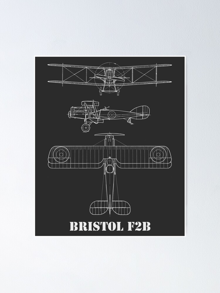 "Bristol F2B British Biplane Blueprint Cut Away" Poster for Sale by ...
