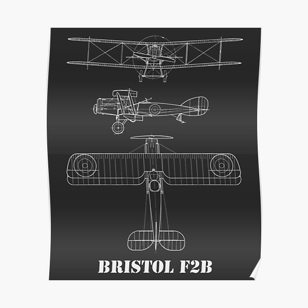 "Bristol F2B British Biplane Blueprint Cut Away" Poster for Sale by ...