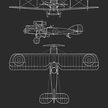 "Bristol F2B British Biplane Blueprint Cut Away" Lightweight Hoodie for ...
