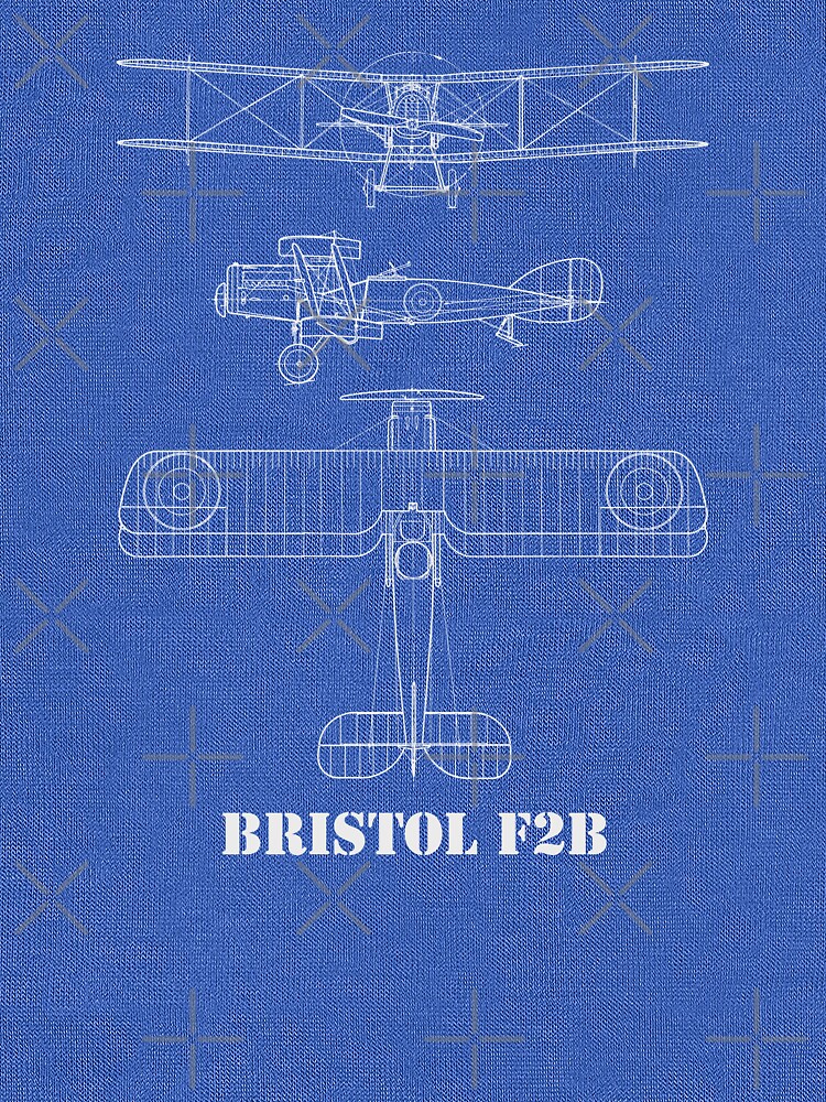 "Bristol F2B British Biplane Blueprint Cut Away" Lightweight Hoodie for ...
