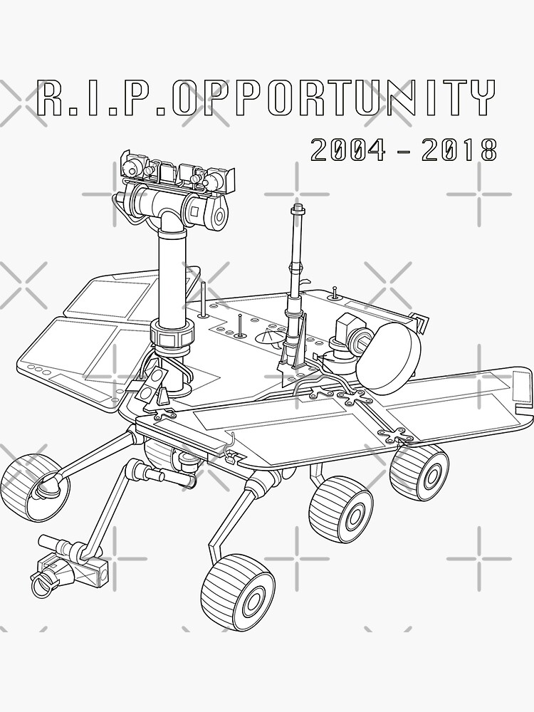 "RIP Opportunity Mars Rover" Sticker for Sale by BERGULATOR | Redbubble