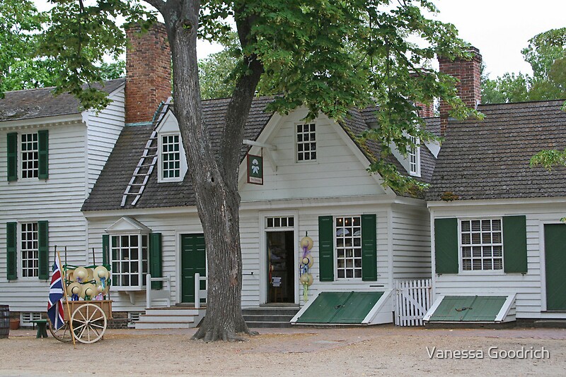 "Colonial Shops " by Vanessa Goodrich | Redbubble