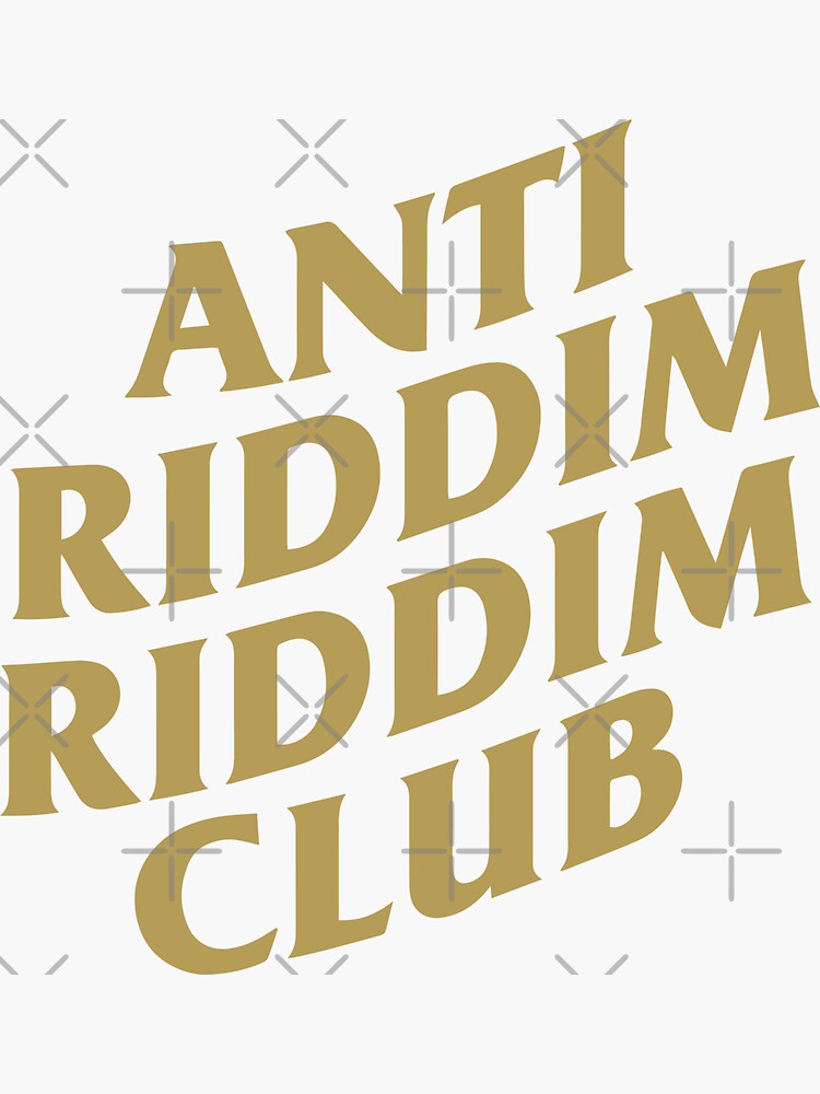 "Anti Riddim Riddim Club Gold Logo" Sticker for Sale by subieliu ...