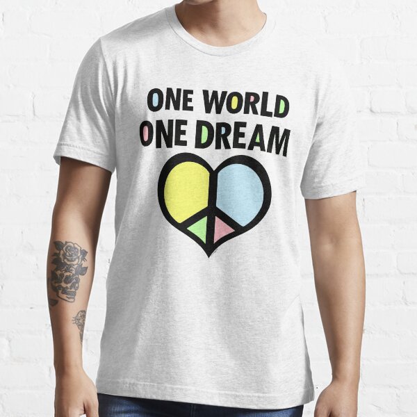 "One World One Dream Peace Symbol Heart" T-shirt for Sale by ArtVixen ...