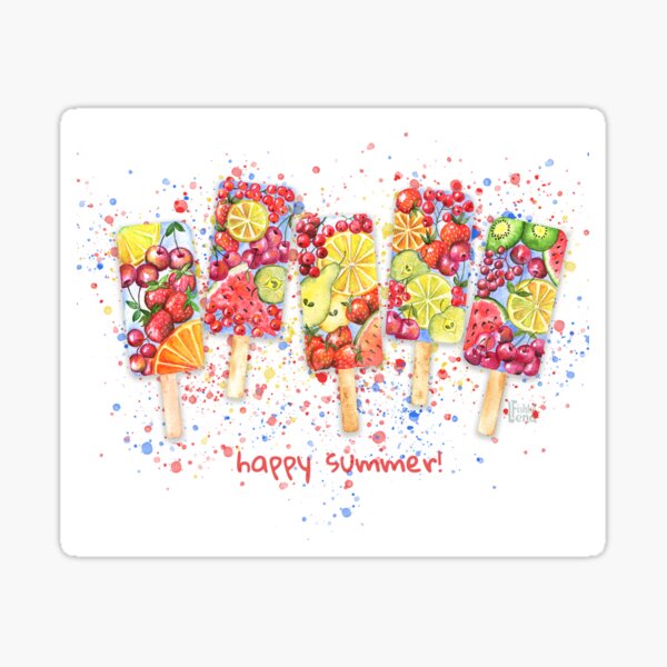 "Happy summer!" Sticker for Sale by telavivit | Redbubble