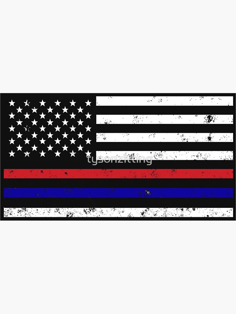 "Thin Red/Blue Line American Flag" Sticker for Sale by tysonzitting ...