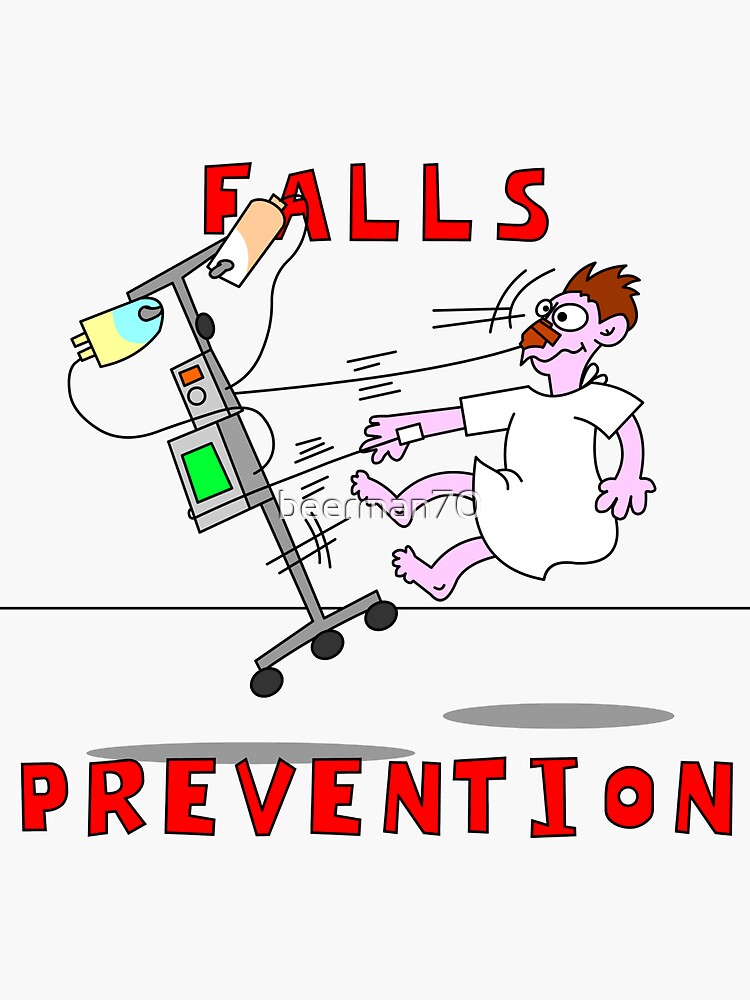 "Falls Prevention" Sticker for Sale by beerman70 | Redbubble