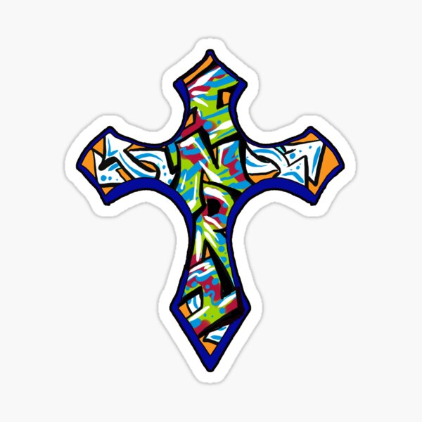 "Graffiti Cross" Sticker for Sale by biomek | Redbubble