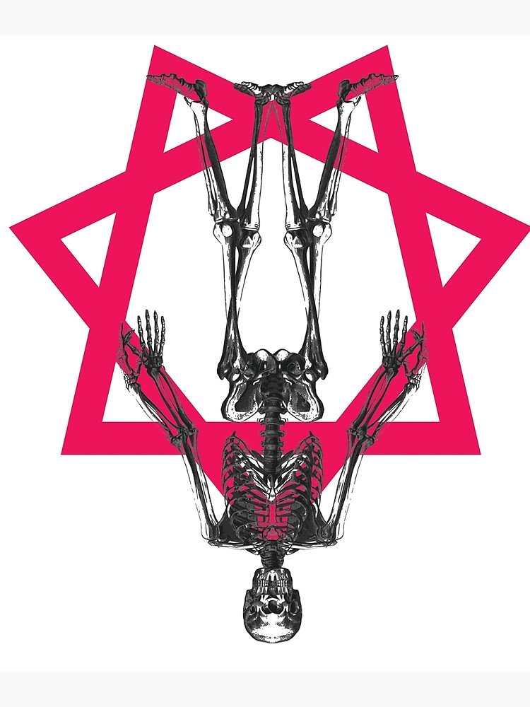 "Heptagram 7 Sided Star Sacred Geometry With Human Skeleton" Metal ...