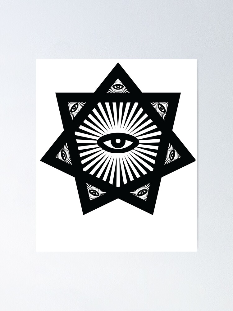 "Heptagram Seven Sided Star With All Seeing Eye Sacred Geometry ...