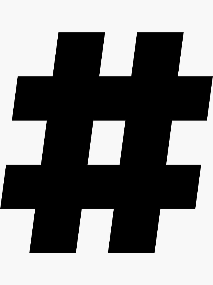 "Number Sign Hashtag Sign Pound Sign Number Symbol Gift " Sticker for ...