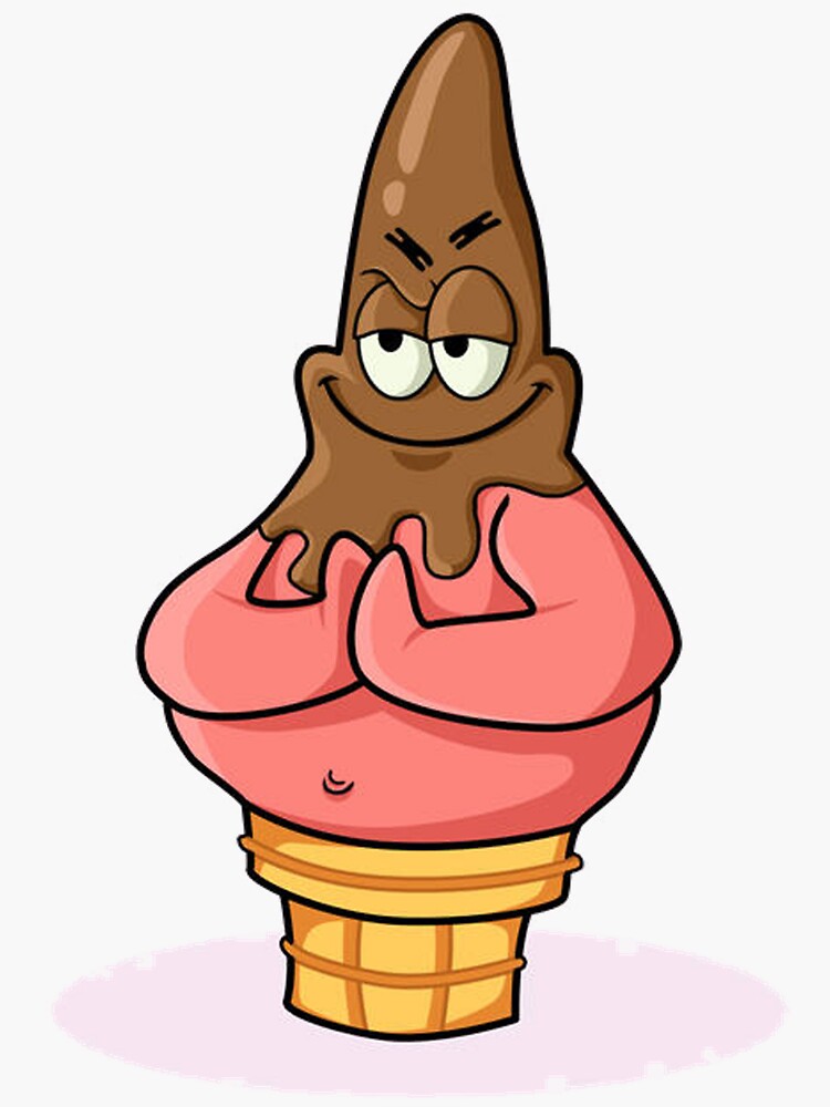 "Patrick Ice Cream Cone - Spongebob" Sticker for Sale by SmackinCheekz ...