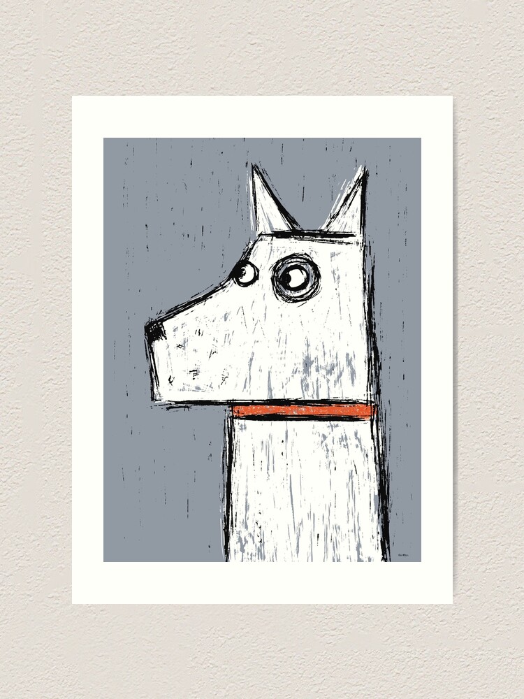 "Arthur White Dog" Art Print for Sale by squirrell | Redbubble