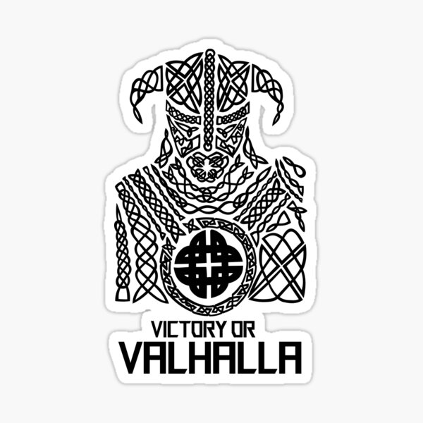 "Victory or Valhalla viking" Sticker by SRPosters | Redbubble