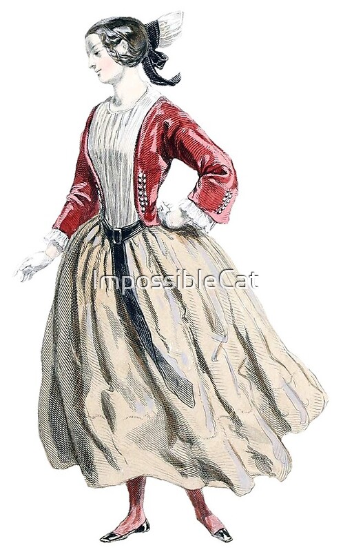 "Vintage lady in red and white" by ImpossibleCat | Redbubble