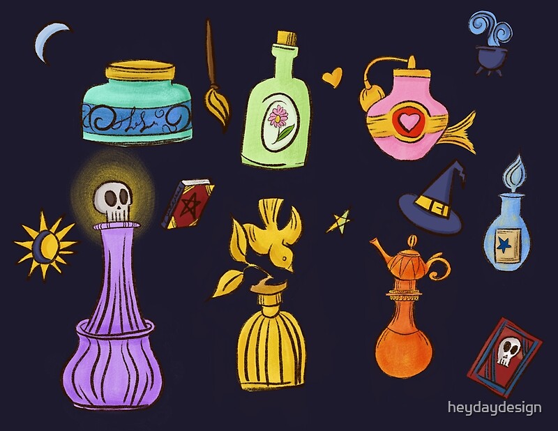 "Magical potion pattern - dark" by heydaydesign | Redbubble