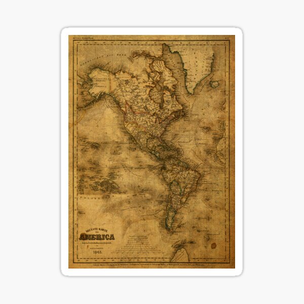 "Vintage Map of North America 1853" Sticker for Sale by map-lover ...