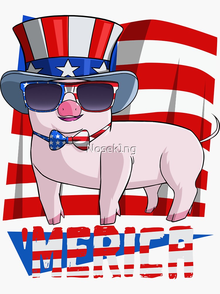 "Uncle Sam Pig Memorial Day America USA" Sticker for Sale by Nosek1ng ...