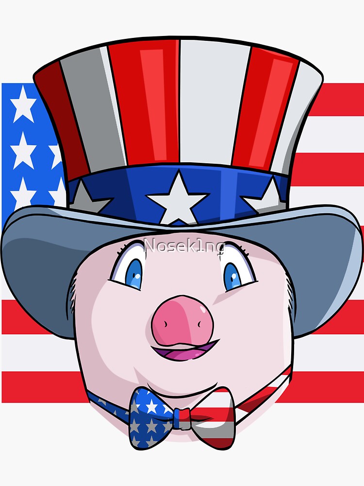 "Uncle Sam Pig Memorial Day America USA" Sticker by Nosek1ng | Redbubble