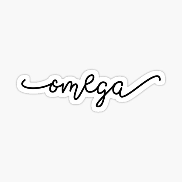 "omega" Sticker by dancingmandy96 | Redbubble