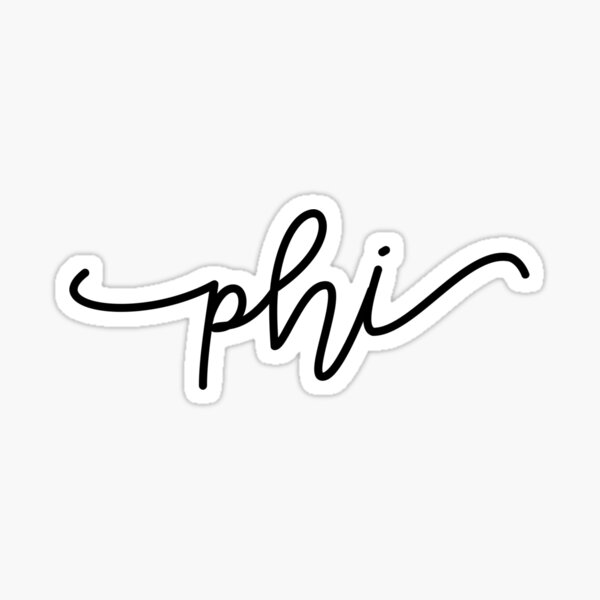 "phi" Sticker by dancingmandy96 | Redbubble