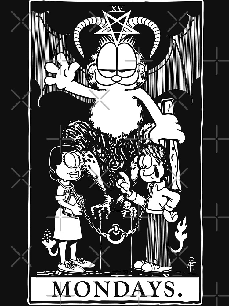 "Garfield Tarot: Mondays (White Ink)" Essential T-Shirt for Sale by ...