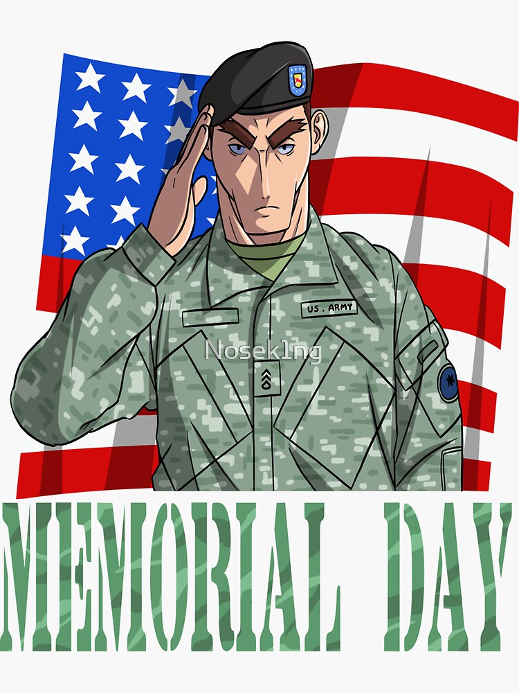 "US Army Memorial Day Patriotic American Flag Salute" Sticker by ...