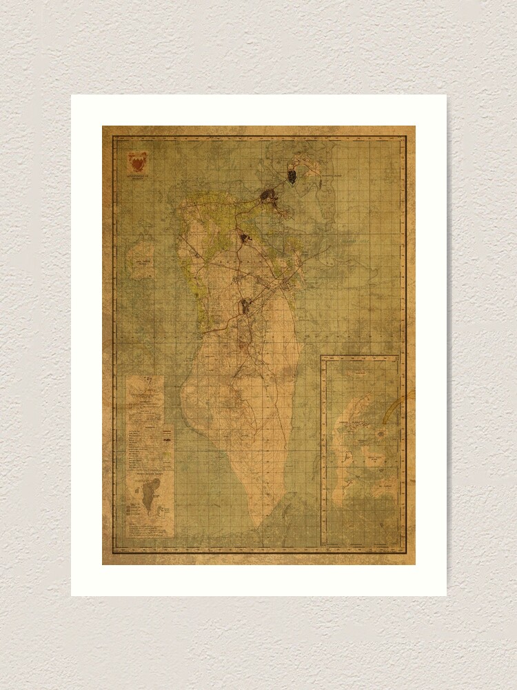 "Vintage Map of Bahrain 1968" Art Print for Sale by map-lover | Redbubble