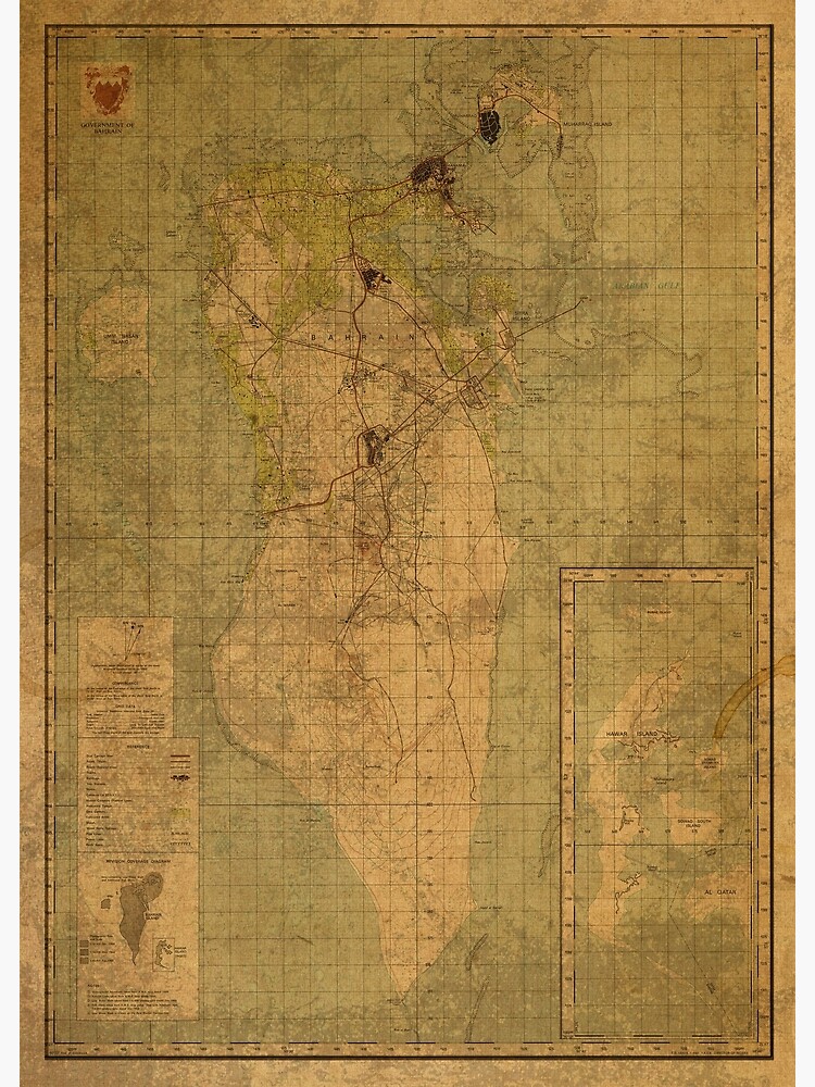 "Vintage Map of Bahrain 1968" Poster for Sale by map-lover | Redbubble