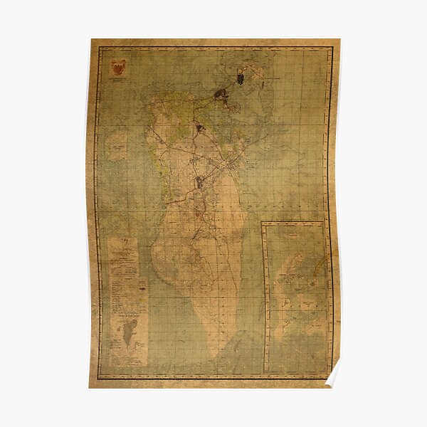 "Vintage Map of Bahrain 1968" Poster for Sale by map-lover | Redbubble