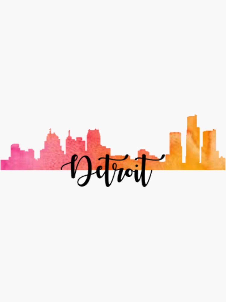 "Detroit Skyline" Sticker by izzylash | Redbubble